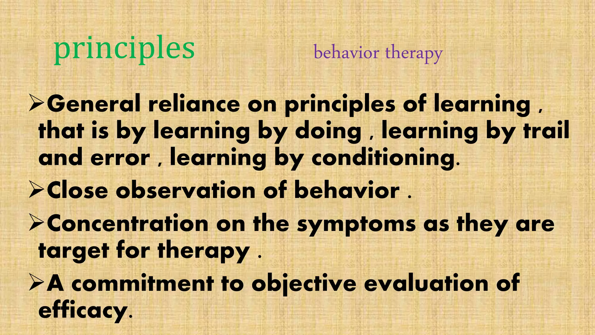 Behaviour therapy | PPTX