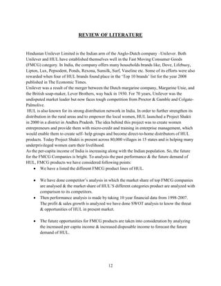 Behaviour towards products of hindustan unilever ltd (hul) | DOCX
