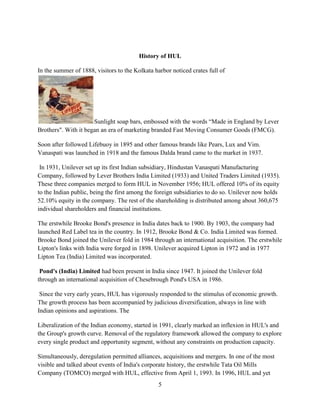 Behaviour towards products of hindustan unilever ltd (hul) | DOCX