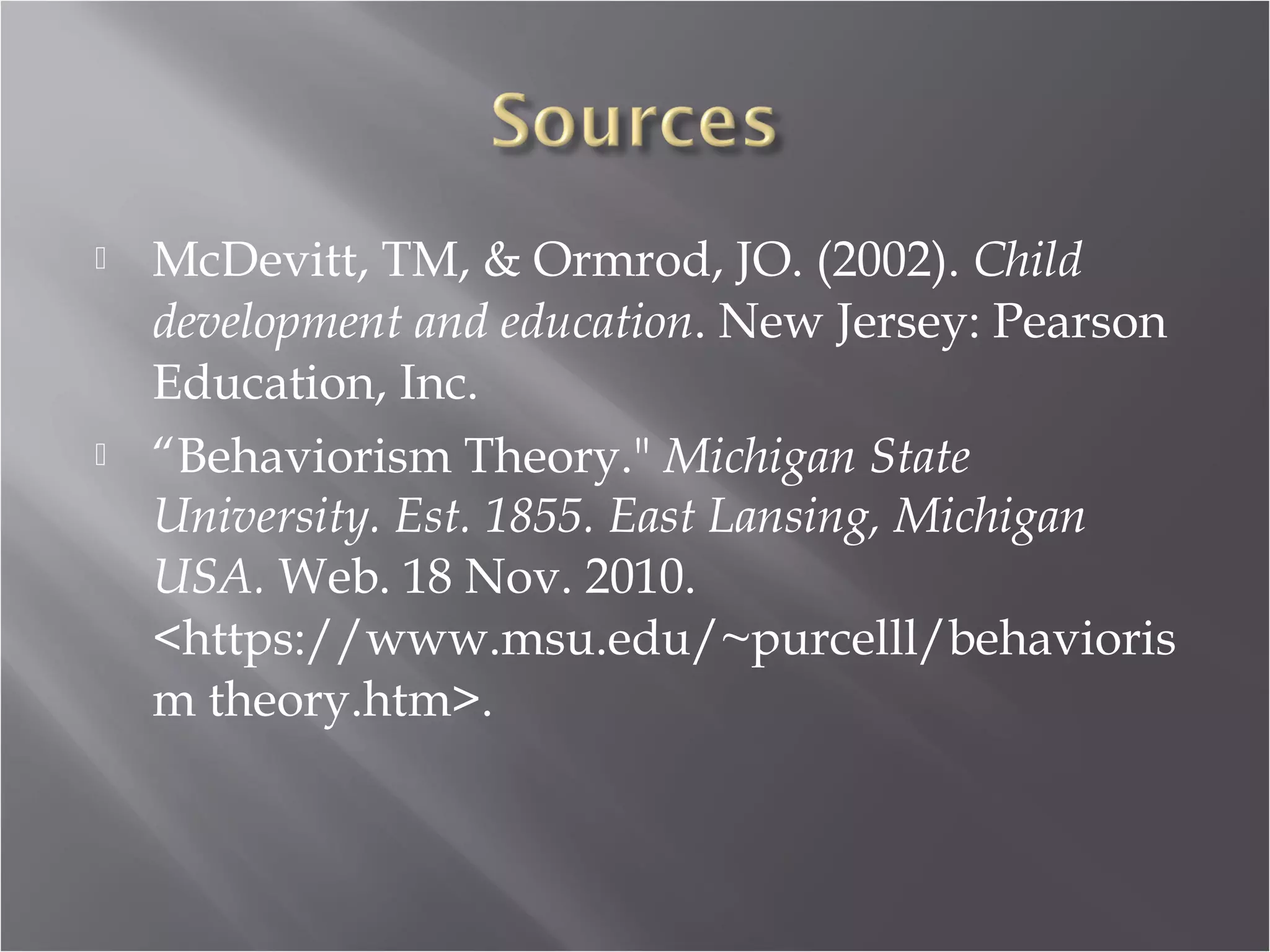 Behaviorism learning theory | PPT