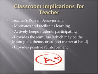 Behaviorism learning theory | PPT