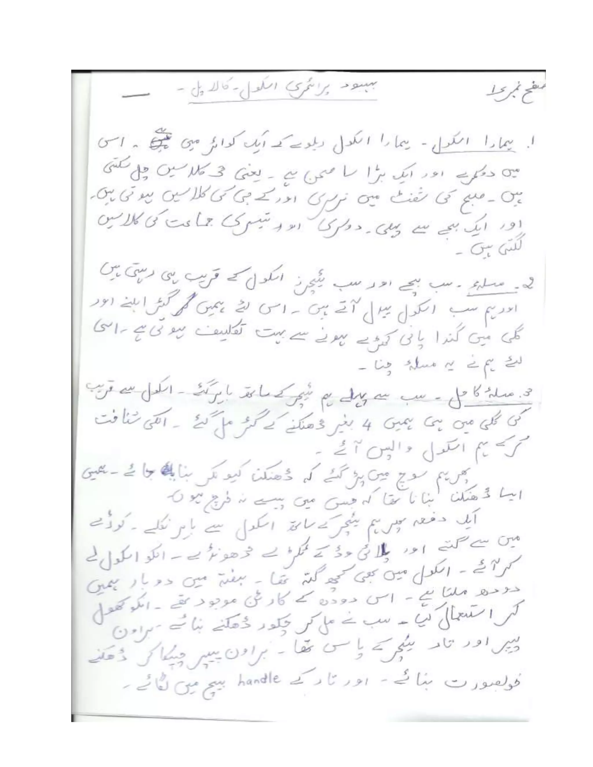 Behbud Primary School Kalapul | PDF