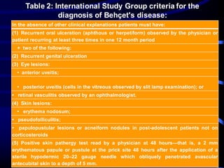 Behcet s Disease, Case presentation | PDF