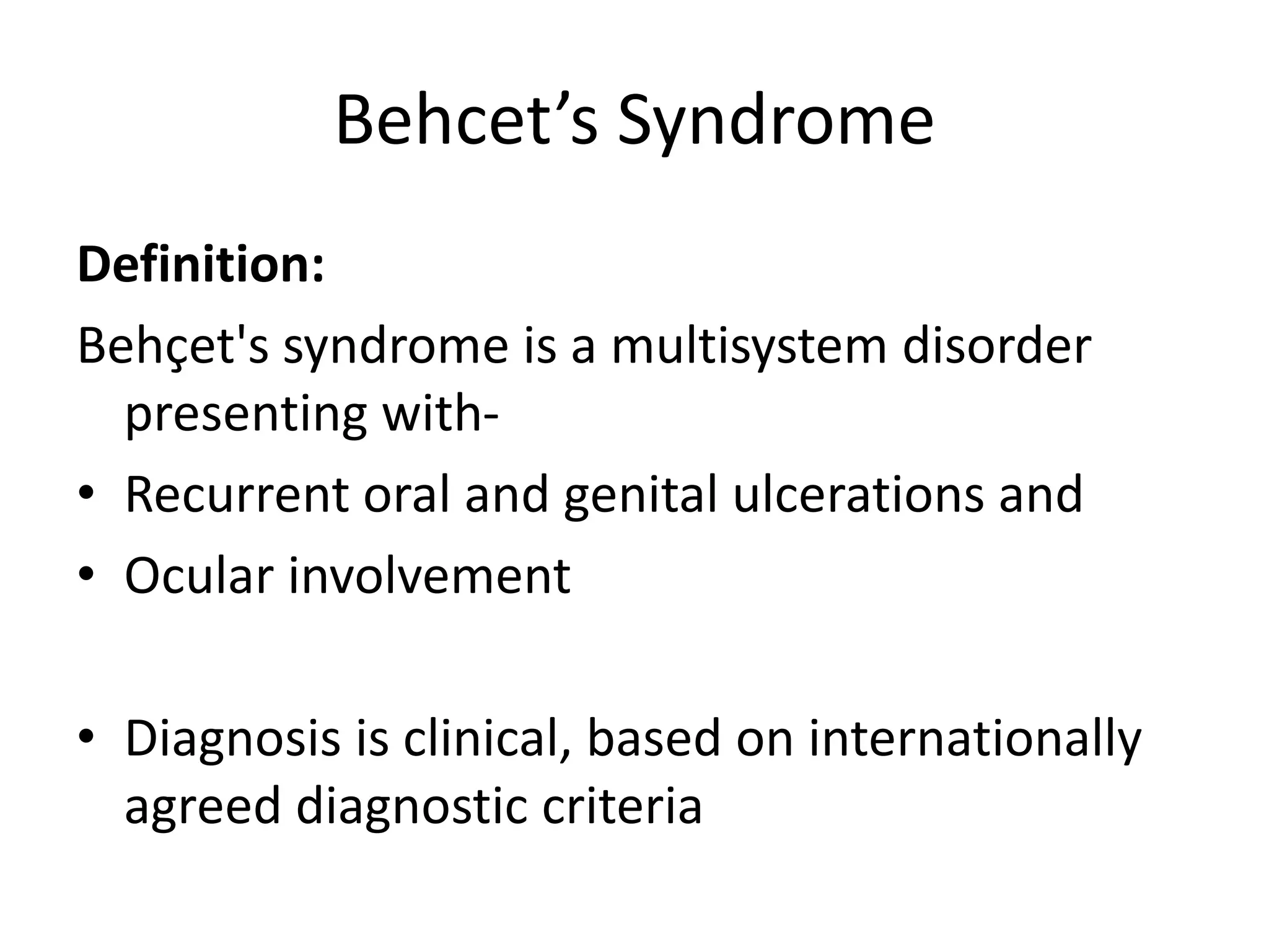 Behcet's Disease | PPTX