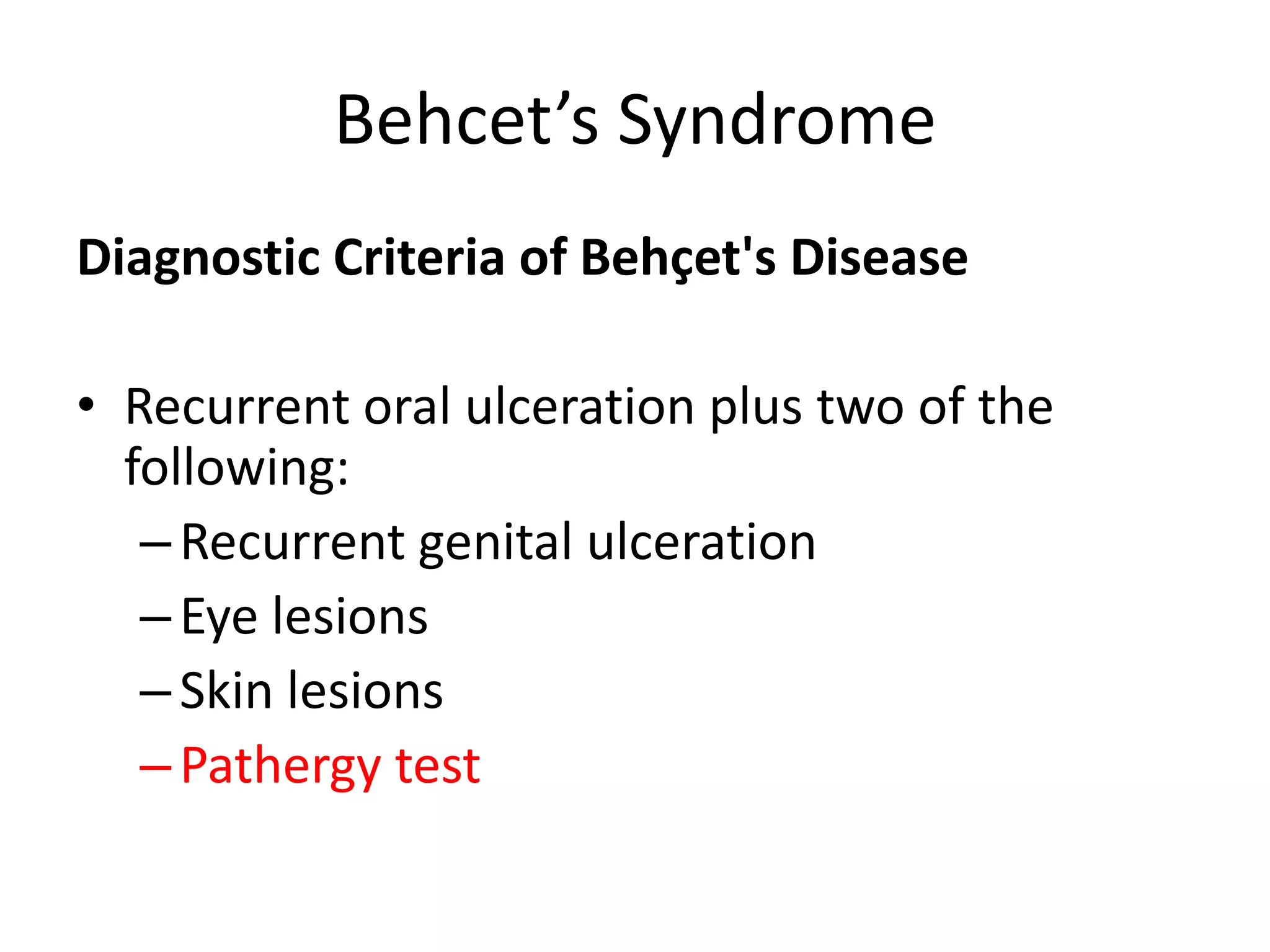 Behcet's Disease | PPTX