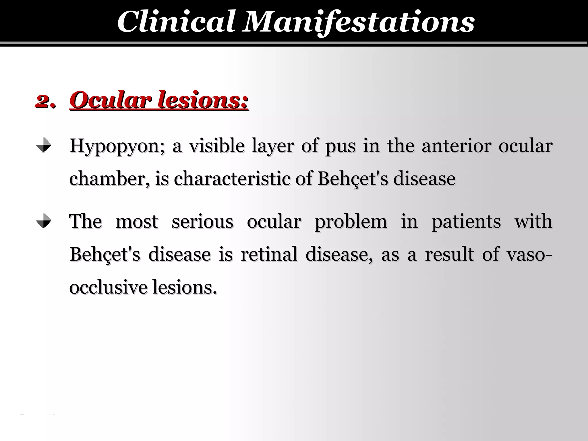 Behcet’s disease | PPT