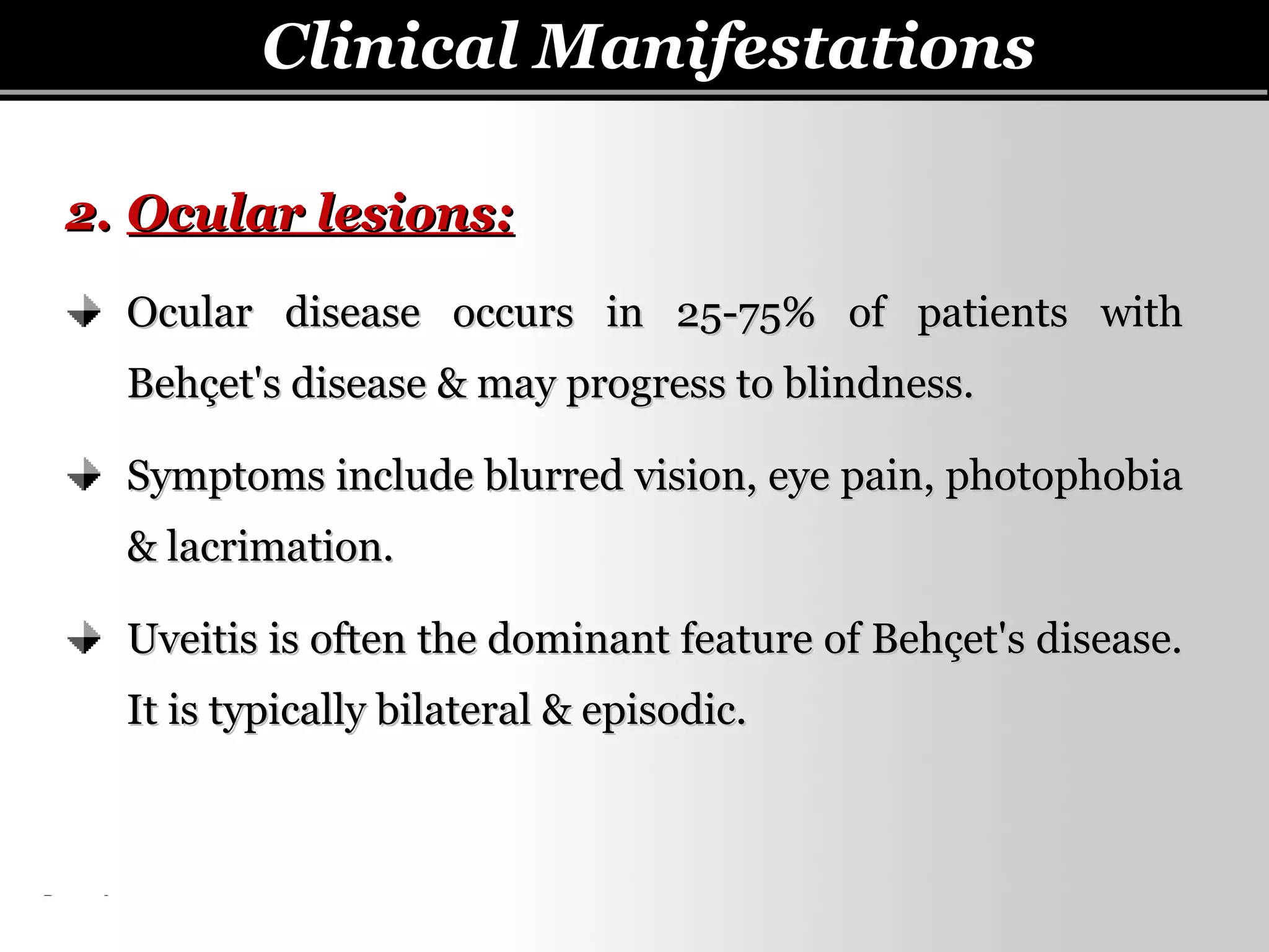 Behcet’s disease | PPT