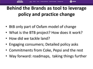 Behind the brands presentation by Oxfam | PPTX