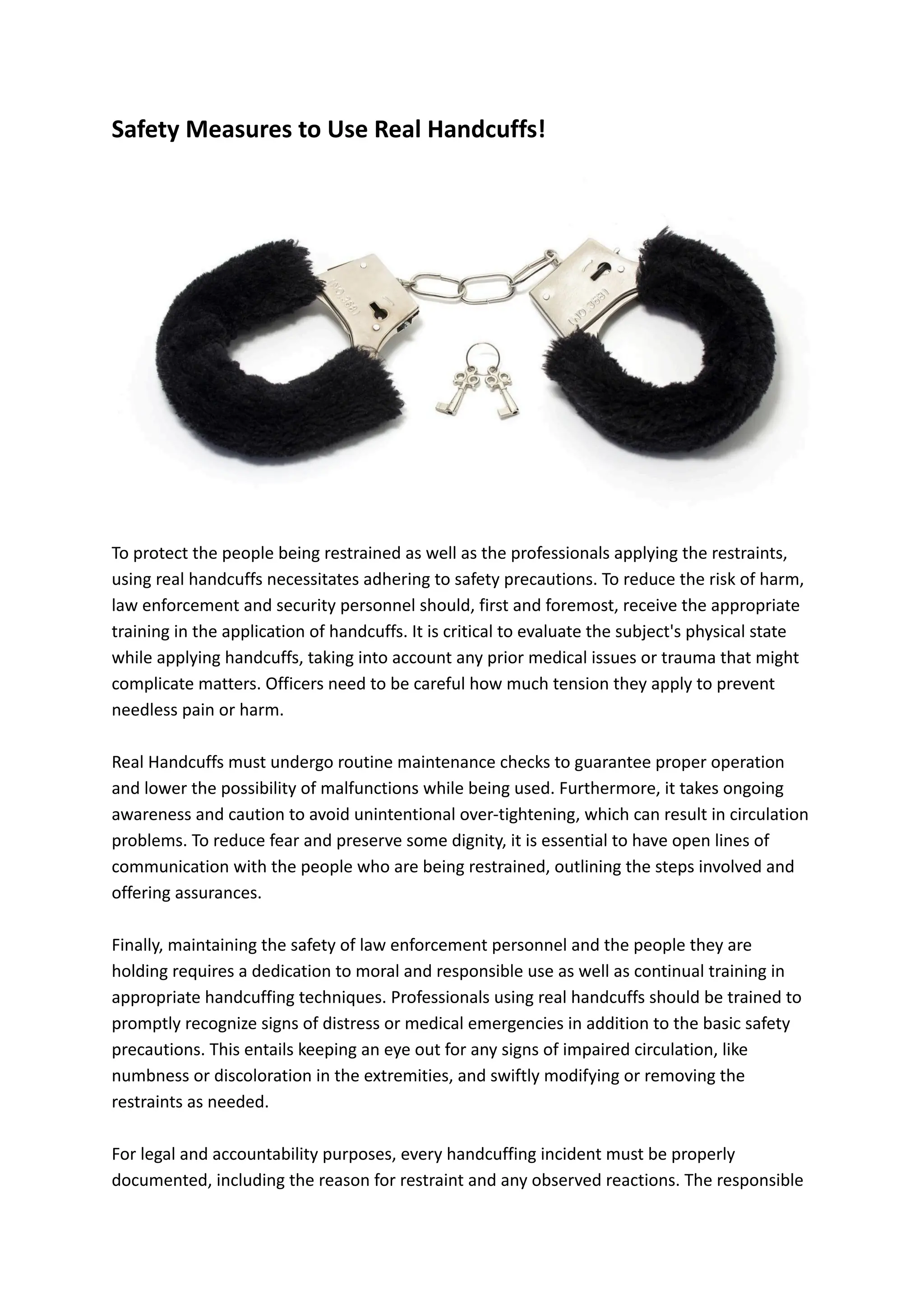 Behind the Chains_ Explore the Utility of Real Handcuffs | PDF