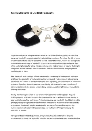 Behind the Chains_ Explore the Utility of Real Handcuffs | PDF
