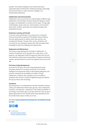 Behind the Code Exploring the World of App Development | PDF