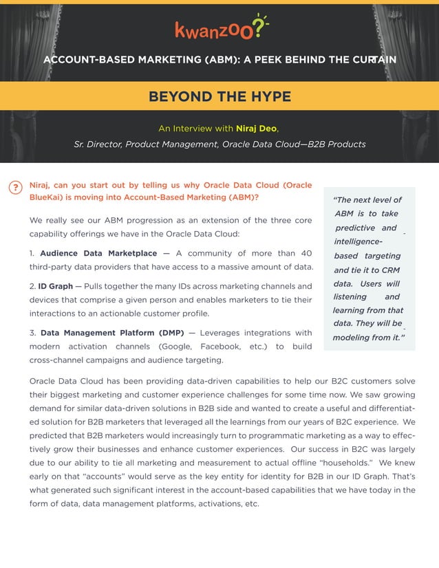Behind the ABM Curtain with Oracle Data Cloud | PDF