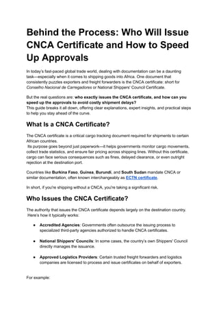 Behind the Process_ Who Will Issue CNCA Certificate and How to Speed Up ...