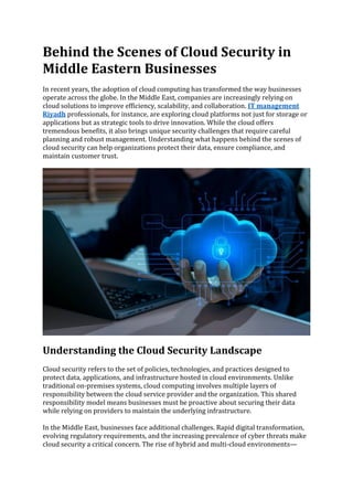 Behind the Scenes of Cloud Security in Middle Eastern Businesses | PDF
