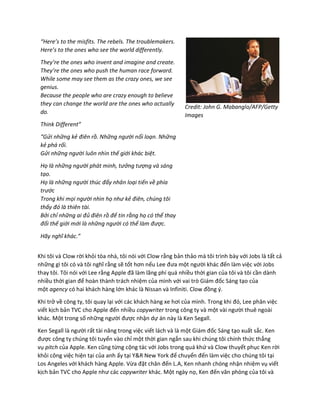 Behind the sence great campaign apple think different | PDF