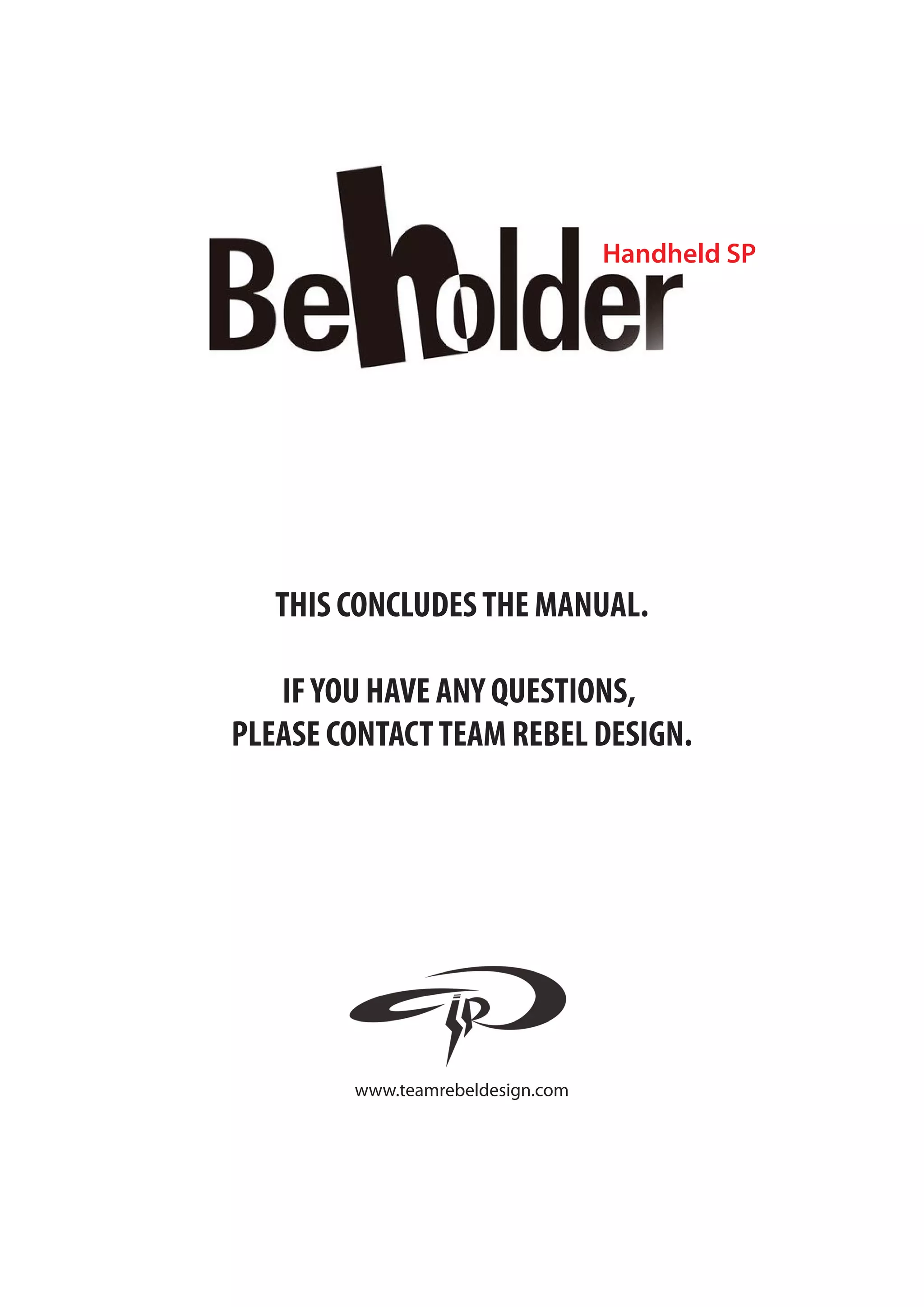 Beholder Handheld SP gimbal Manual v1 | PDF | Smartphones | Consumer Electronics