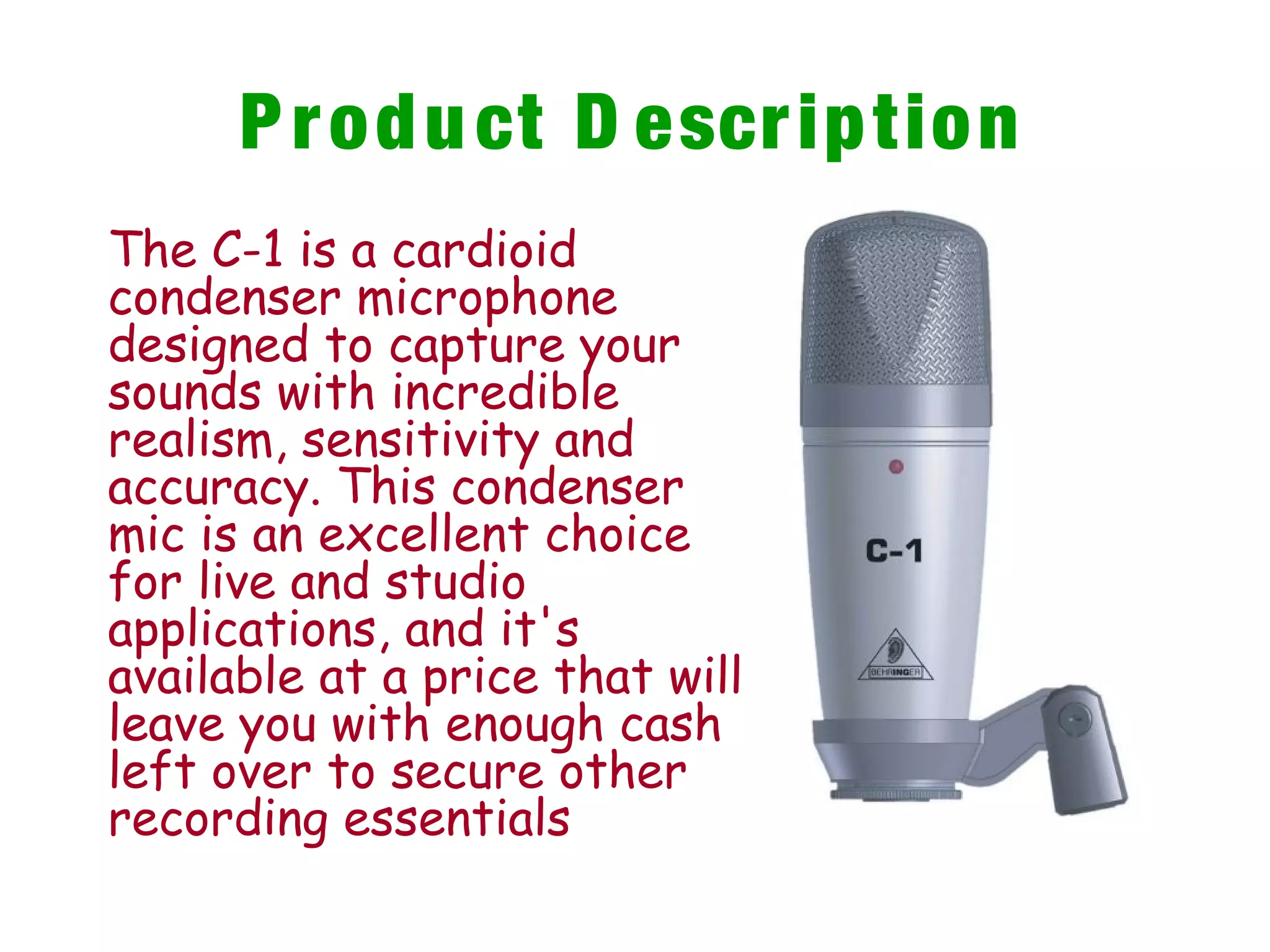 Behringer C-1 Studio Condenser Microphone | PPT