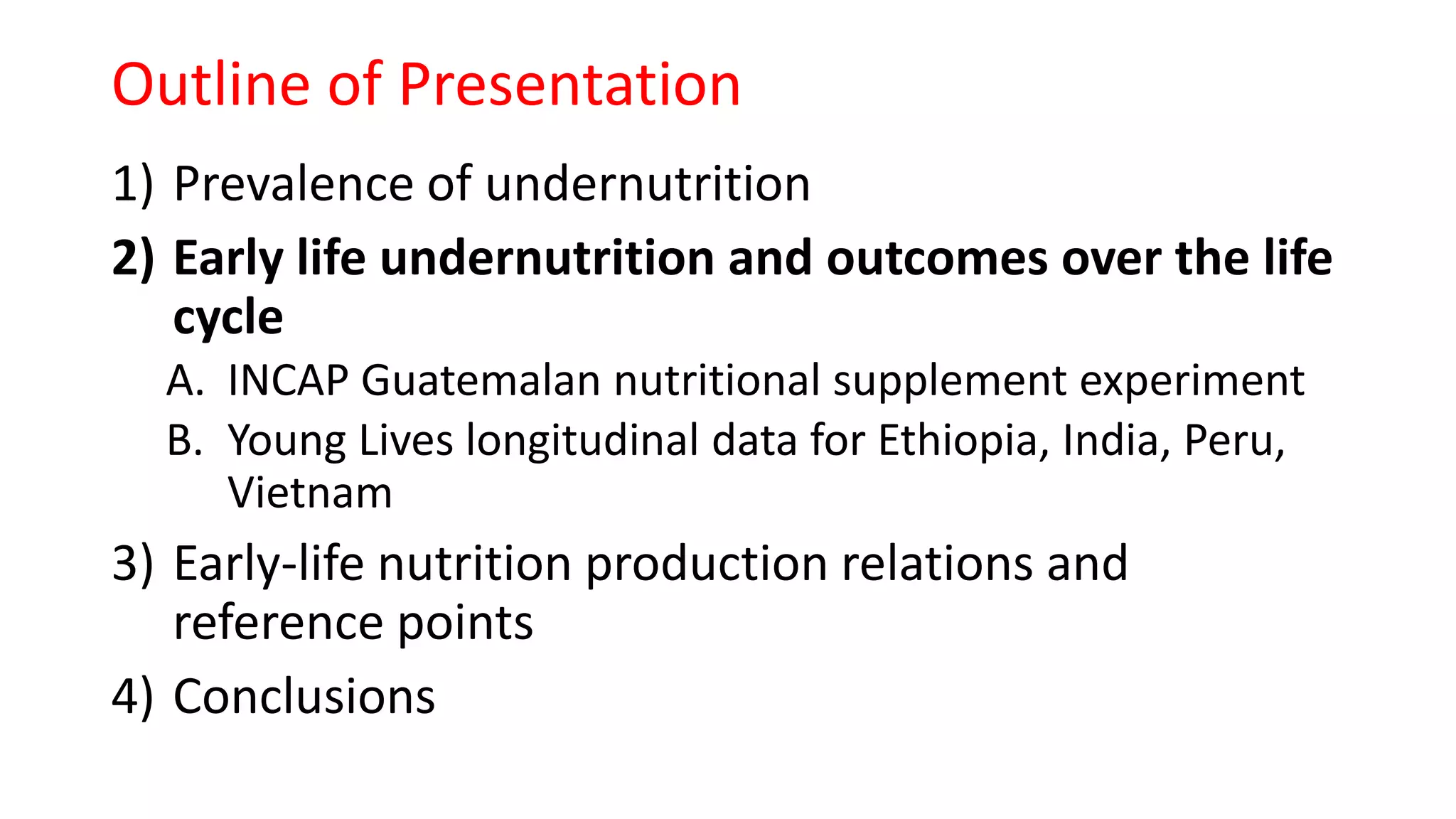 Early-Life Undernourishment in Developing Countries: Prevalence ...