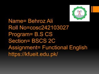 Khawaja Fareed university of engineering and IT | PPT
