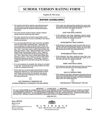 Behavior Evaluation Scale _ Fourth Edition | PDF