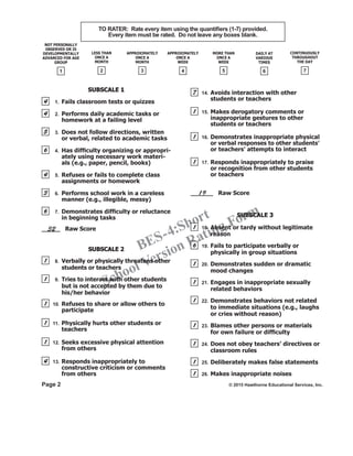 Behavior Evaluation Scale _ Fourth Edition | PDF