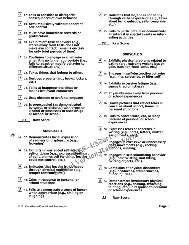 Behavior Evaluation Scale _ Fourth Edition | PDF | Parenting Babies and ...