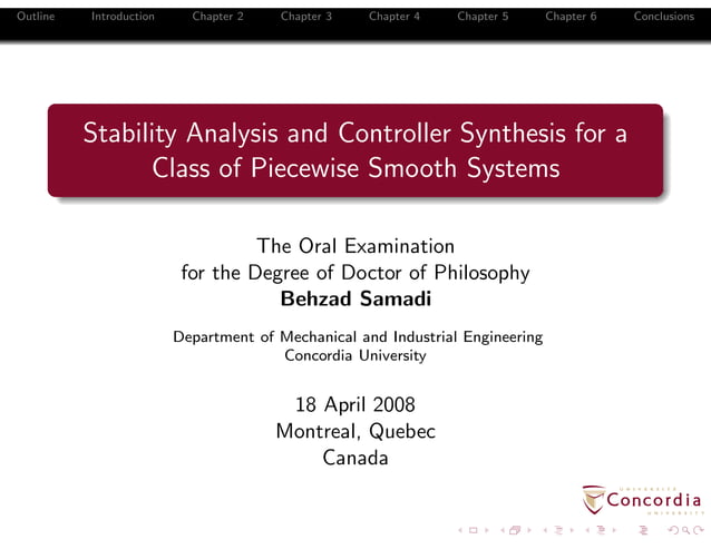 Stability Analysis and Controller Synthesis for a Class of Piecewise Smooth Systems | PPT