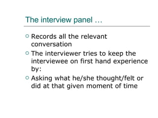 Behavioural Event Interview | PPT