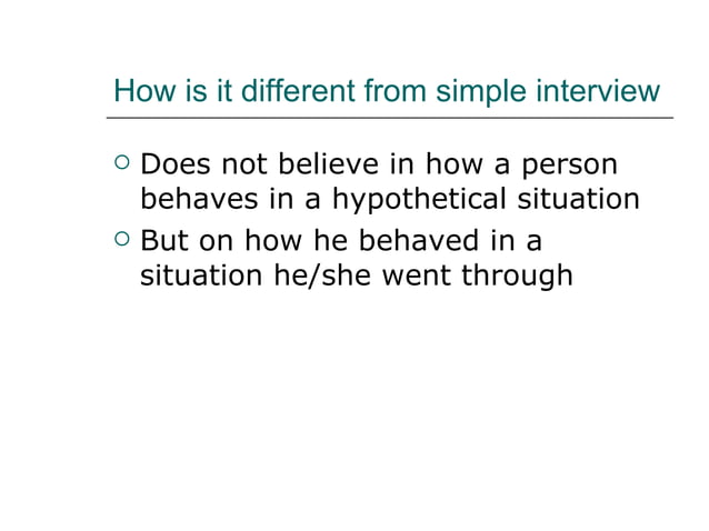 Behavioural Event Interview | PPT