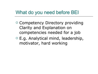 Behavioural Event Interview | PPT