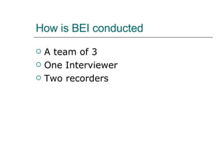 Behavioural Event Interview | PPT