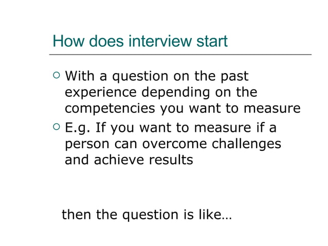 Behavioural Event Interview | PPT