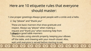 Good Manners or Etiquette Meaning of Values Filipino Values (Ethics) | PPTX