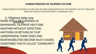 Characteristics of Filipino Culture,family values,social values, and ...