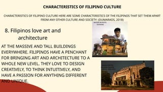 Characteristics of Filipino Culture,family values,social values, and ...