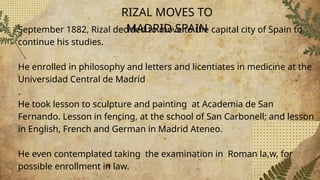 Rizal in Spain of the Life and Works of Rizal | PPT