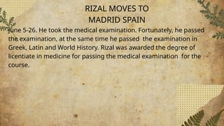 Rizal in Spain of the Life and Works of Rizal | PPT