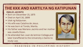 THE KKK AND KARTILYA NG KATIPUNAN PRESENTATION | PDF