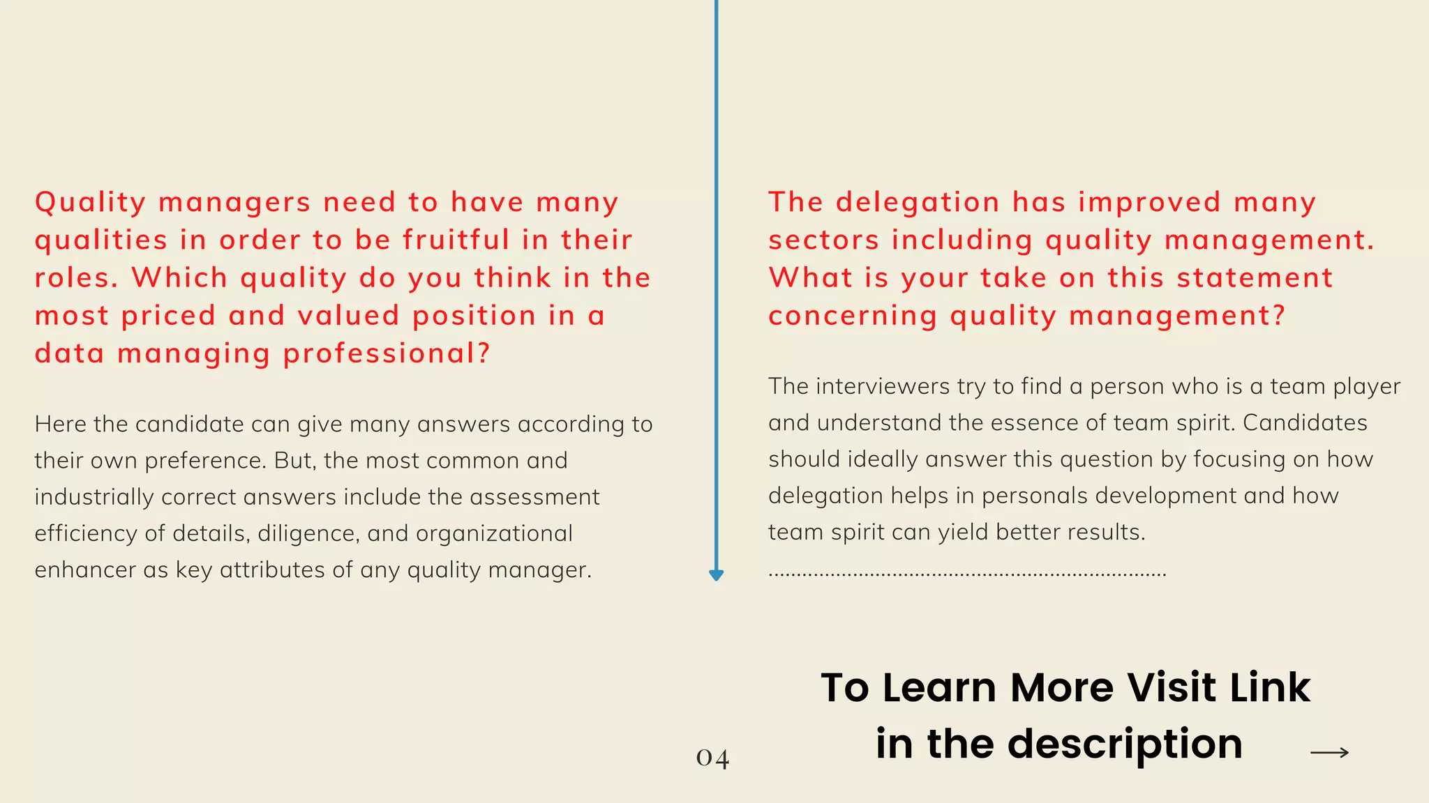 QUALITY MANAGEMENT INTERVIEW QUESTIONS 2021 | PPT