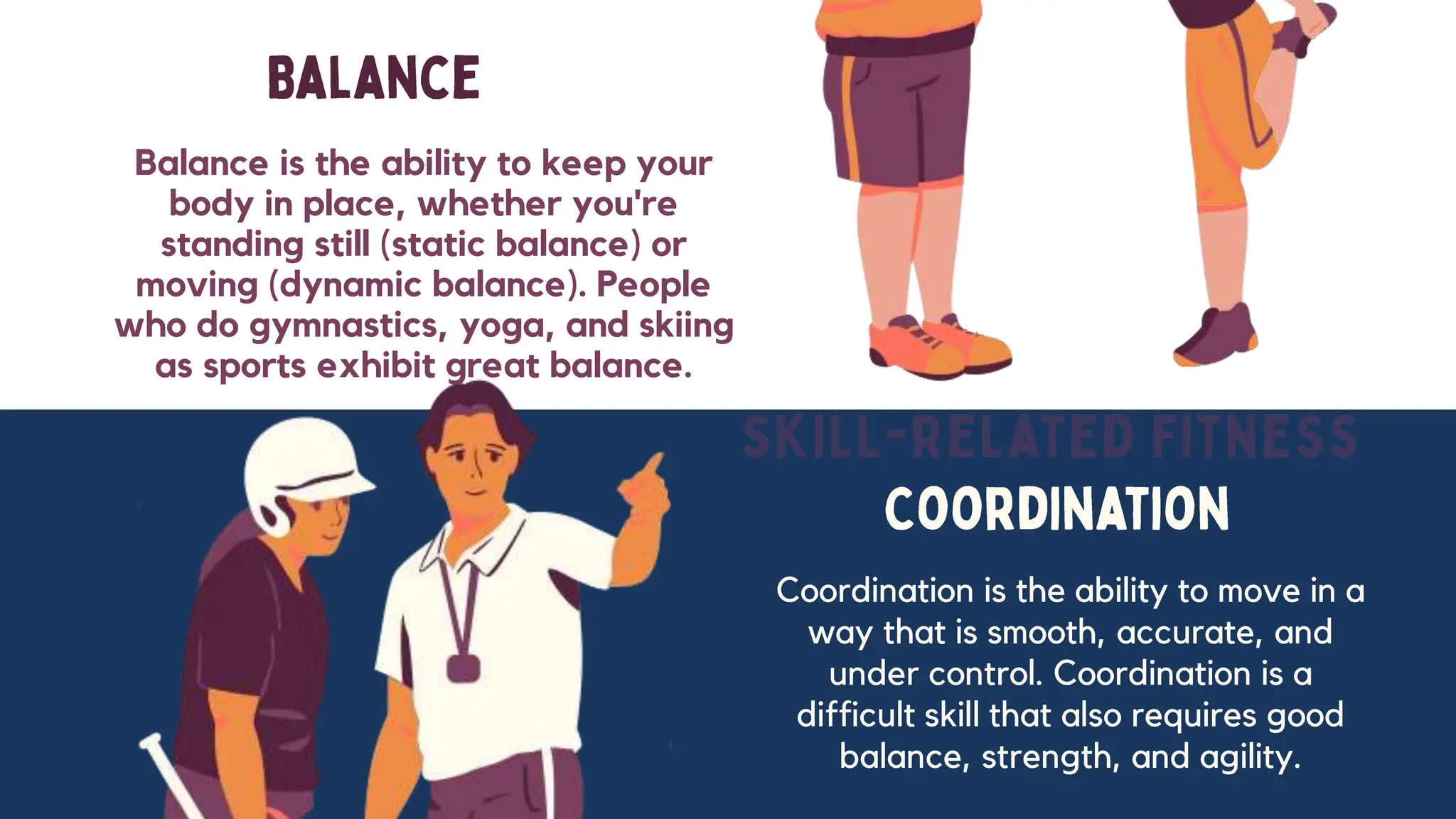 Beige and Purple Illustrated Physical Education Physical Fitness ...