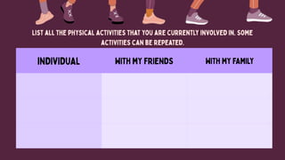 Beige and Purple Illustrated Physical Education Physical Fitness ...