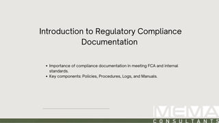 Comprehensive Guide to Regulatory Compliance Documentation | PDF