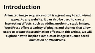 7 inspiring examples of image sequence scroll animation | PDF