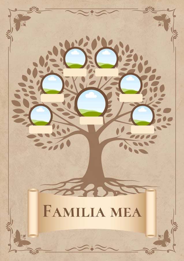 Model arbori genealogici Beige Vintage Generation Family Tree Poster.pdf