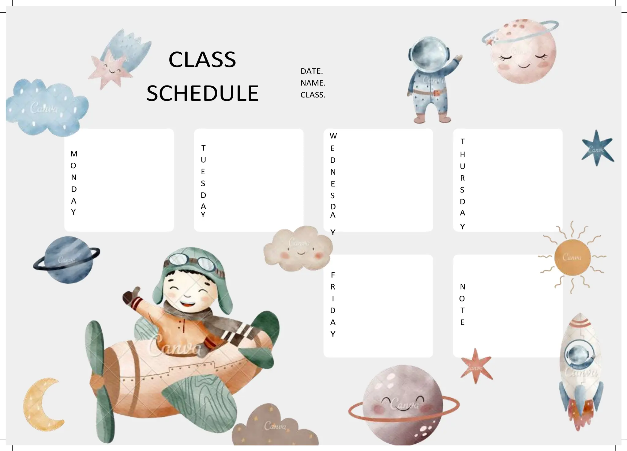 Beige watercolor animated space class schedule.docx