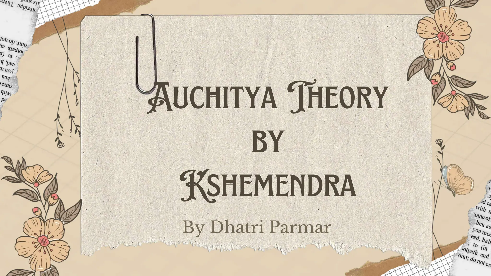 Auchitya Theory by Kshemendra Indian Poetics | PPTX