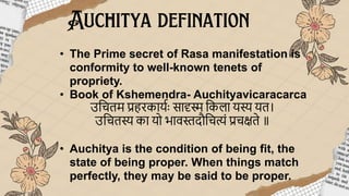 Auchitya Theory by Kshemendra Indian Poetics | PPTX