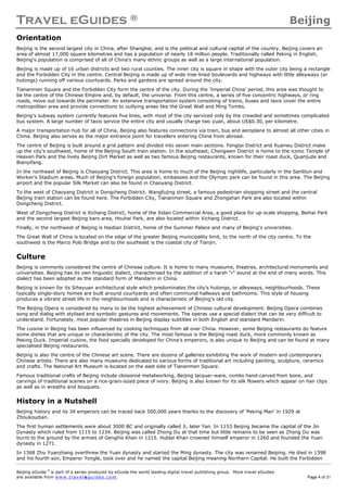 Beijing travel-guide | PDF