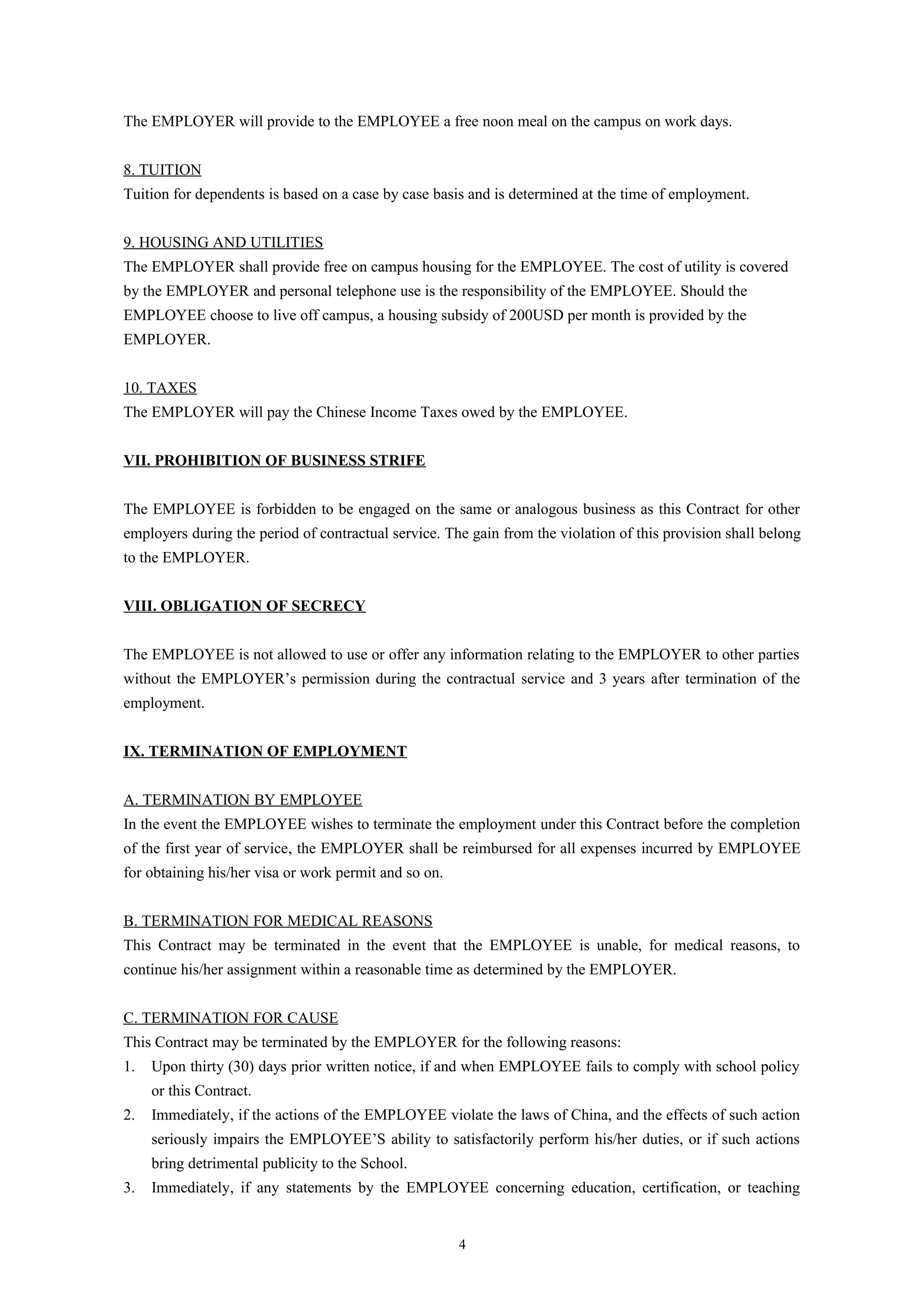 Beijing international school contract | DOC