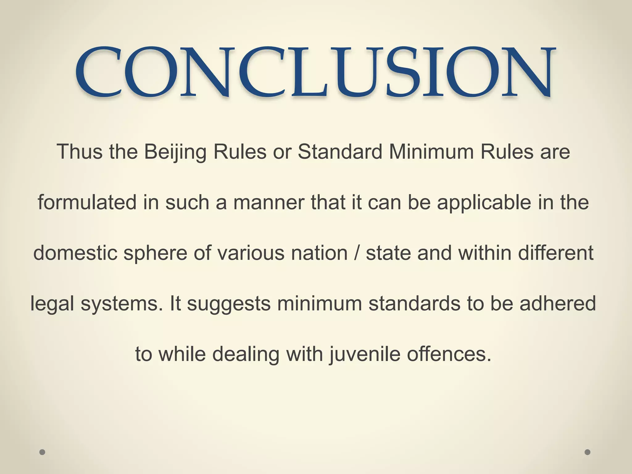 Beijing rules | United Nations Standard Minimum Rules for the ...